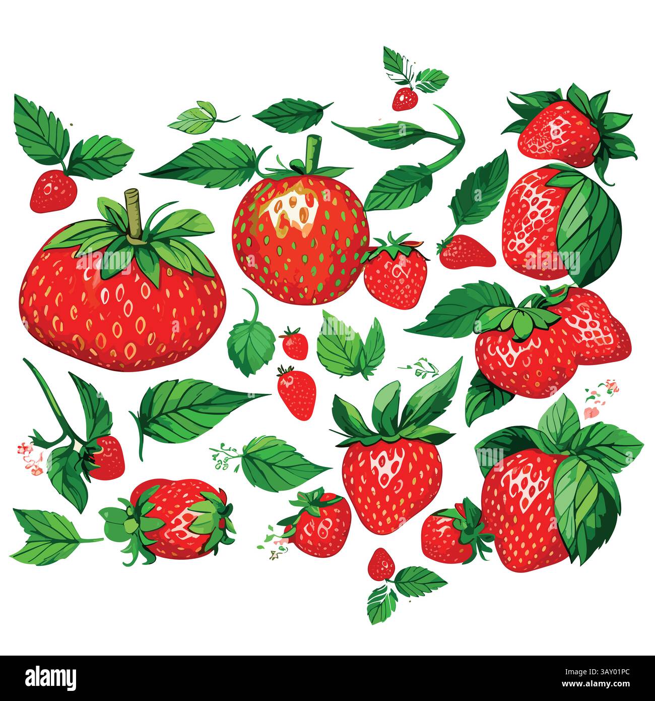 Strawberries background food Stock Vector Images - Alamy