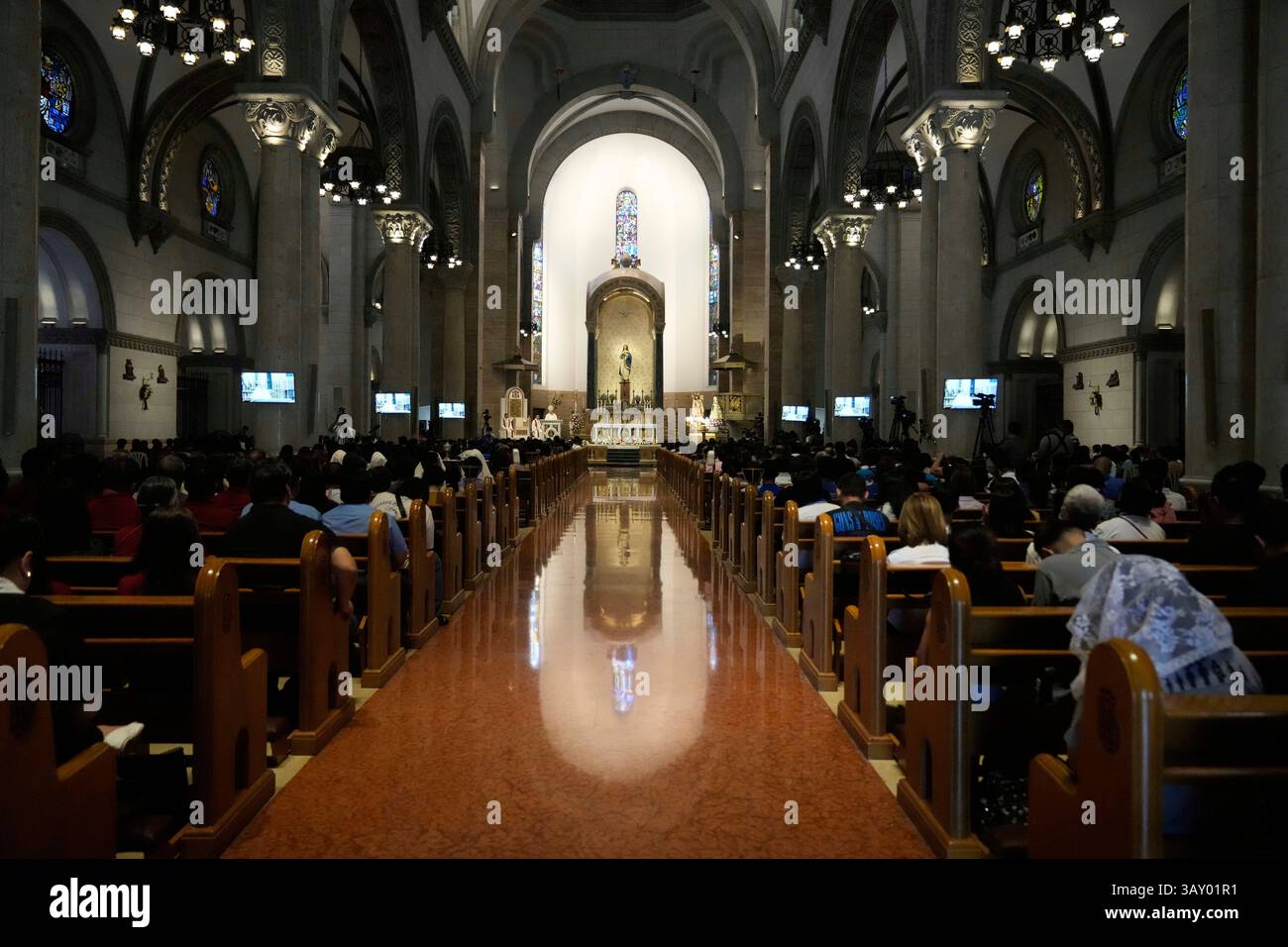 Philippine Cardinal Jose Advincula officiates a Mass for the late Pope ...