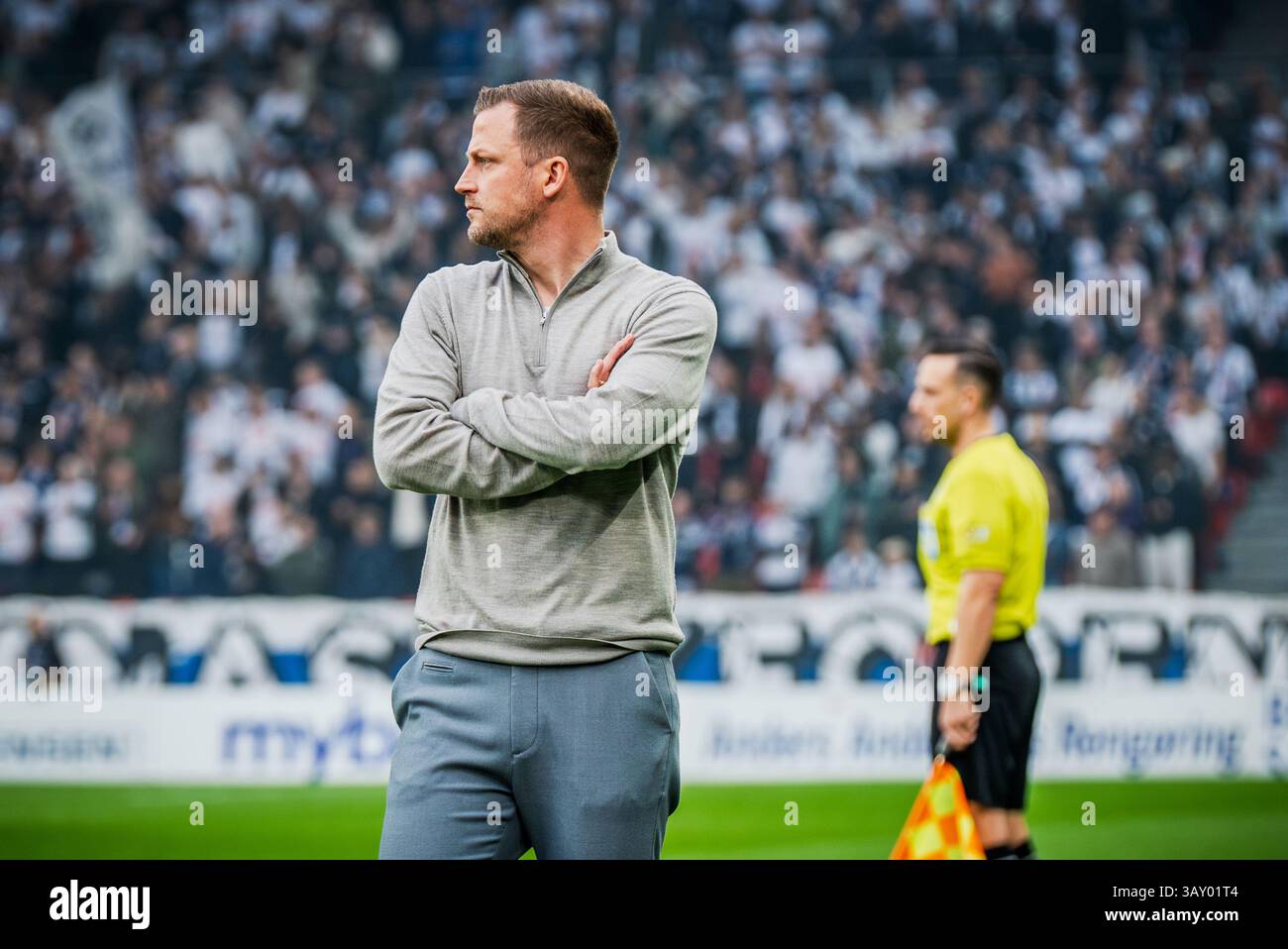 Copenhagen, Denmark. 21st, April 2025. Head coach Jacob Neestrup of FC ...