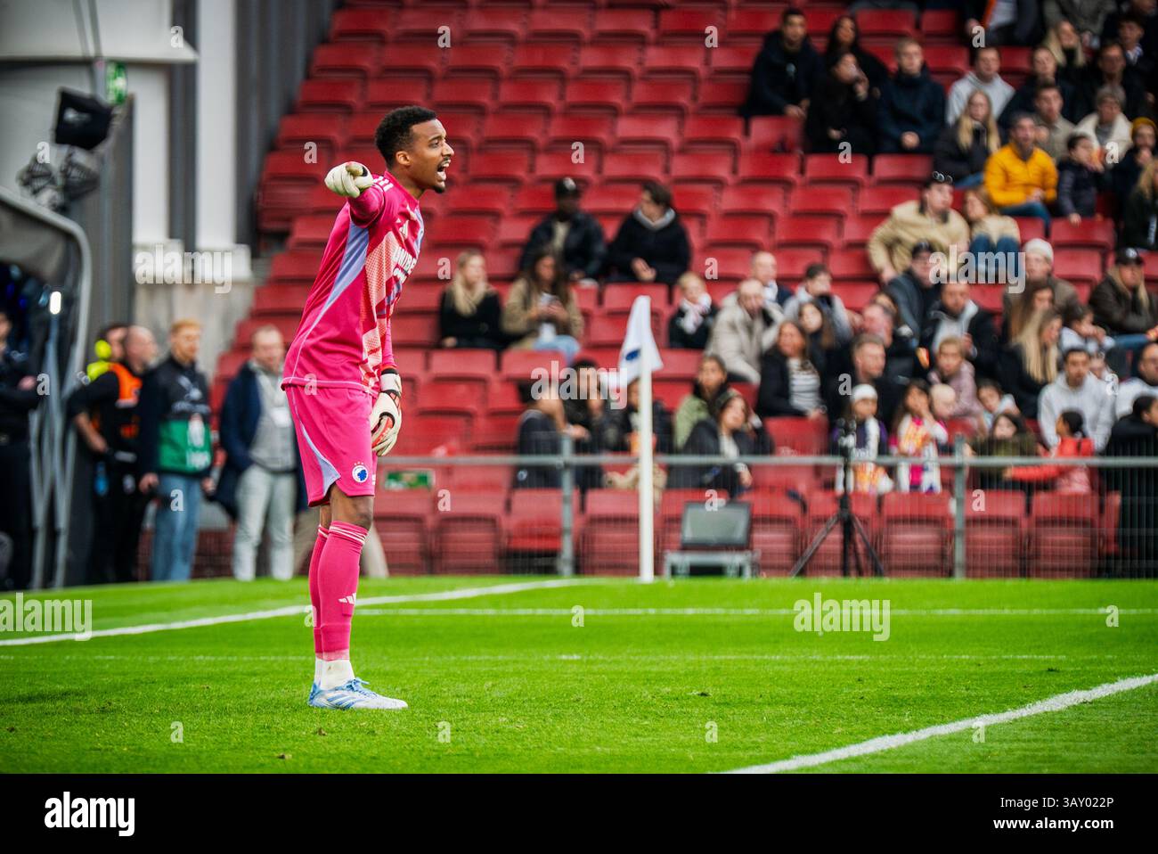 Copenhagen, Denmark. 21st Apr, 2025. Goalkeeper Nathan Trott (1) of FC ...