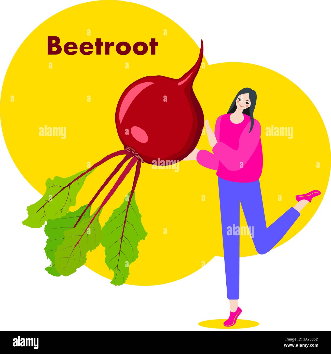 A woman holds red beet or beetroot. Isolated vector illustration Stock Vector Image & Art - Alamy