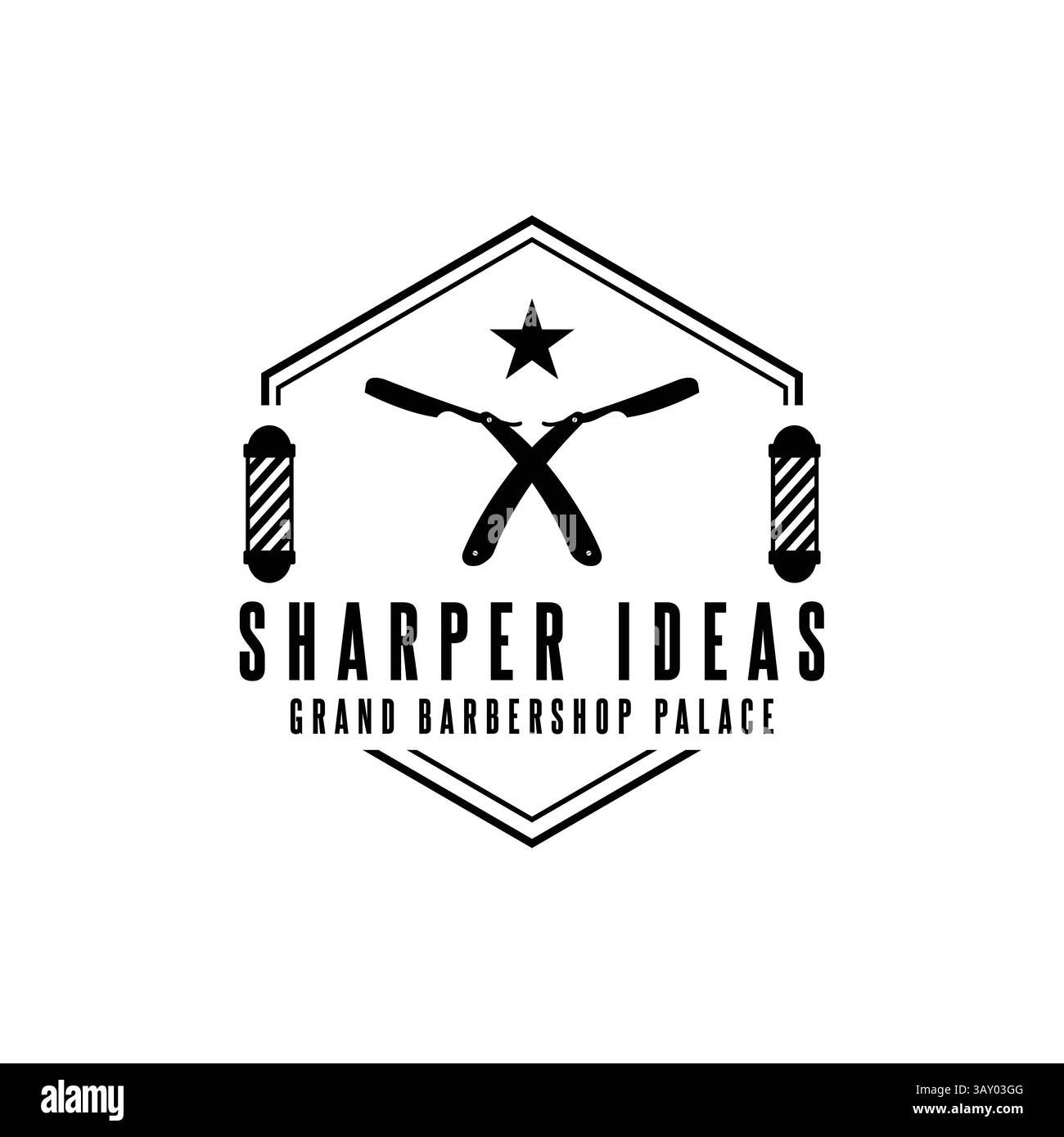 Barber logo, barber shop and business logo design in vector template ...