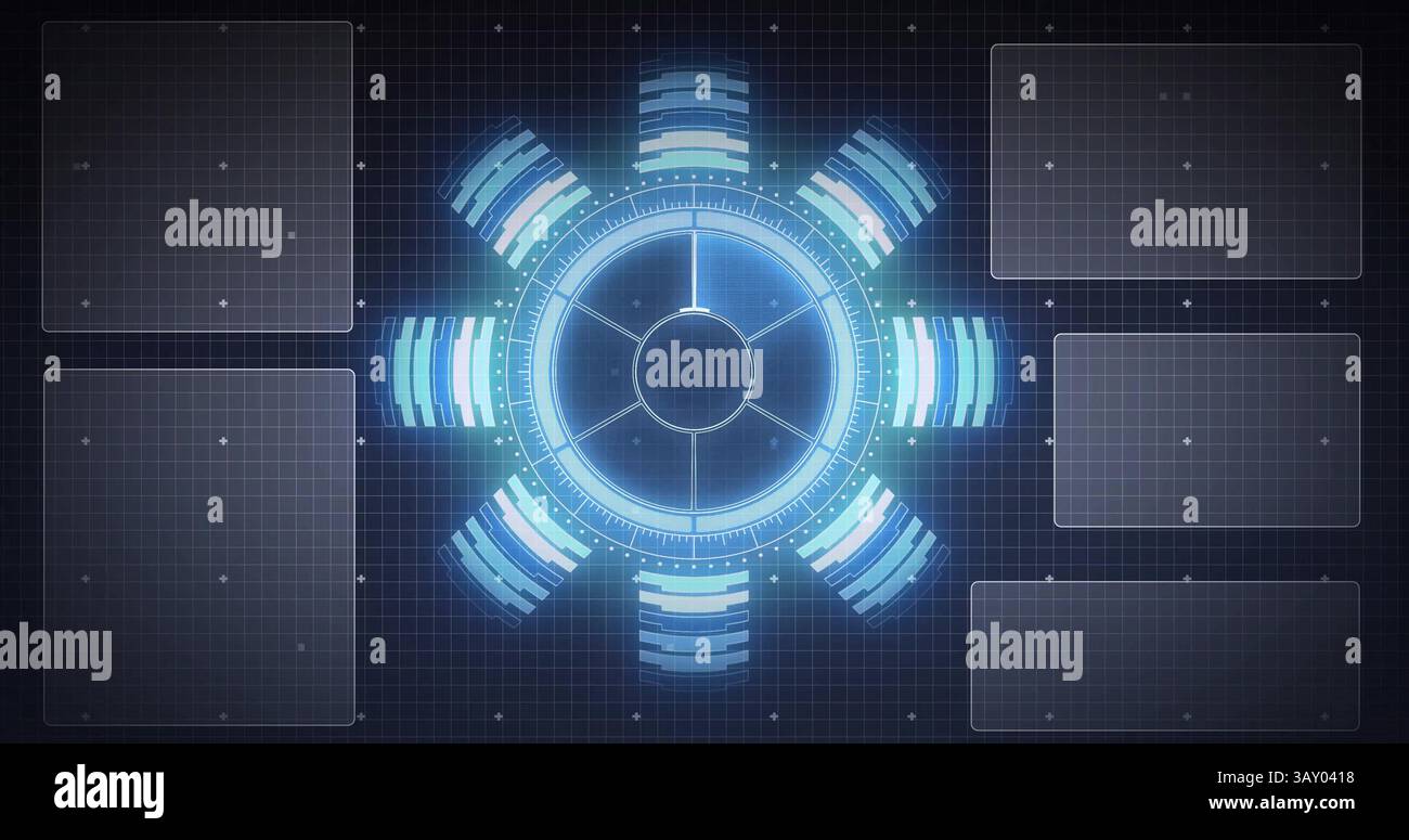 Glowing blue circular elements in hi-res stock photography and images - Alamy