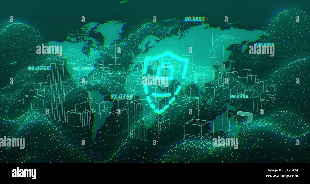 Wireframe padlock icon floating in hi-res stock photography and images ...