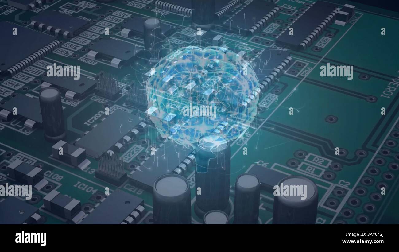 Hovering glowing brain circuit hi-res stock photography and images - Alamy