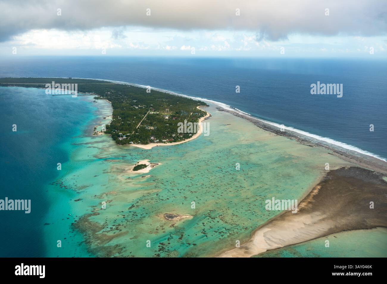 Rangiroa atoll in the Tuamotus, French Polynesia, appears with its ...