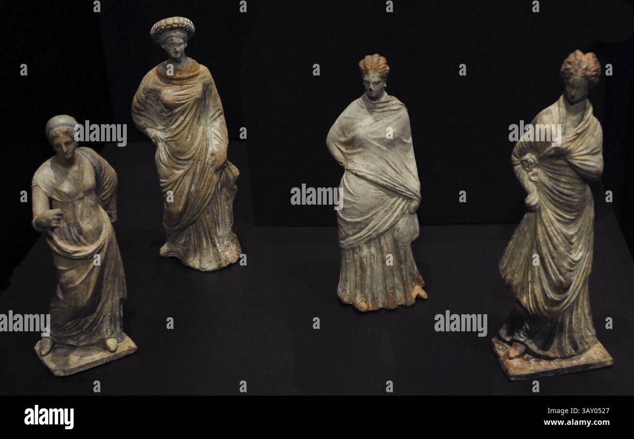 Terracotta figures. 340-250 BC. From Boeotia, Athens, Corinth. National ...