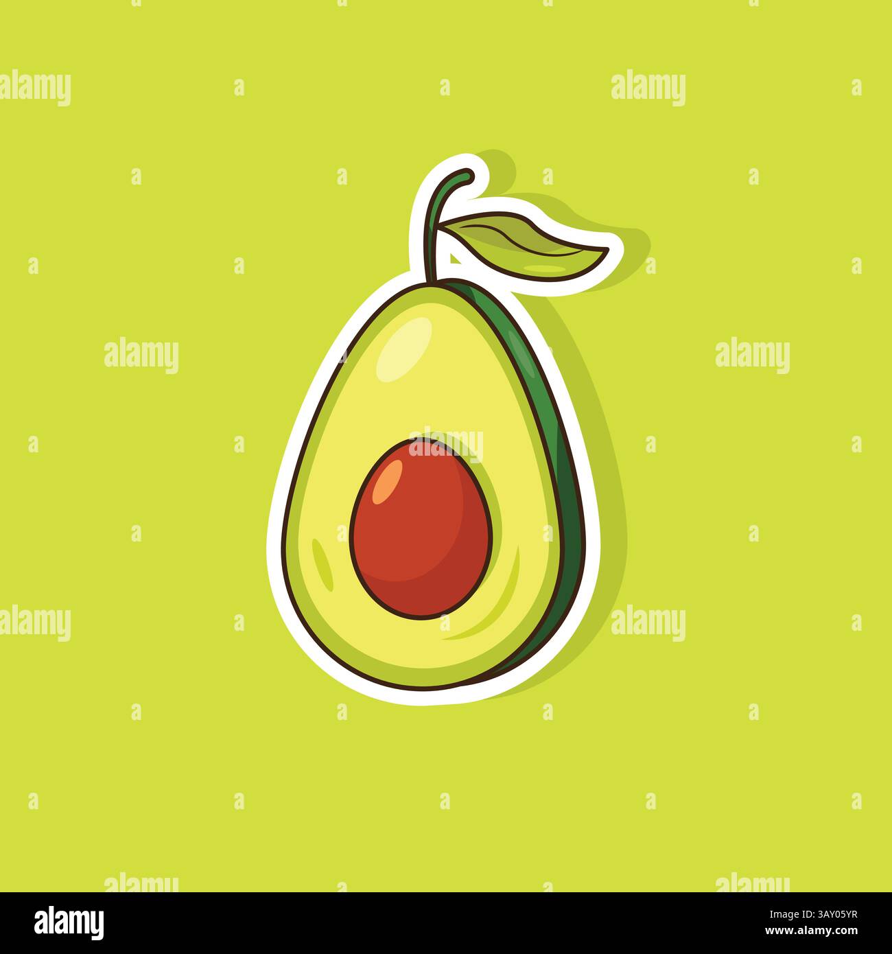 Vector illustration of avocado sticker Stock Vector Image & Art - Alamy