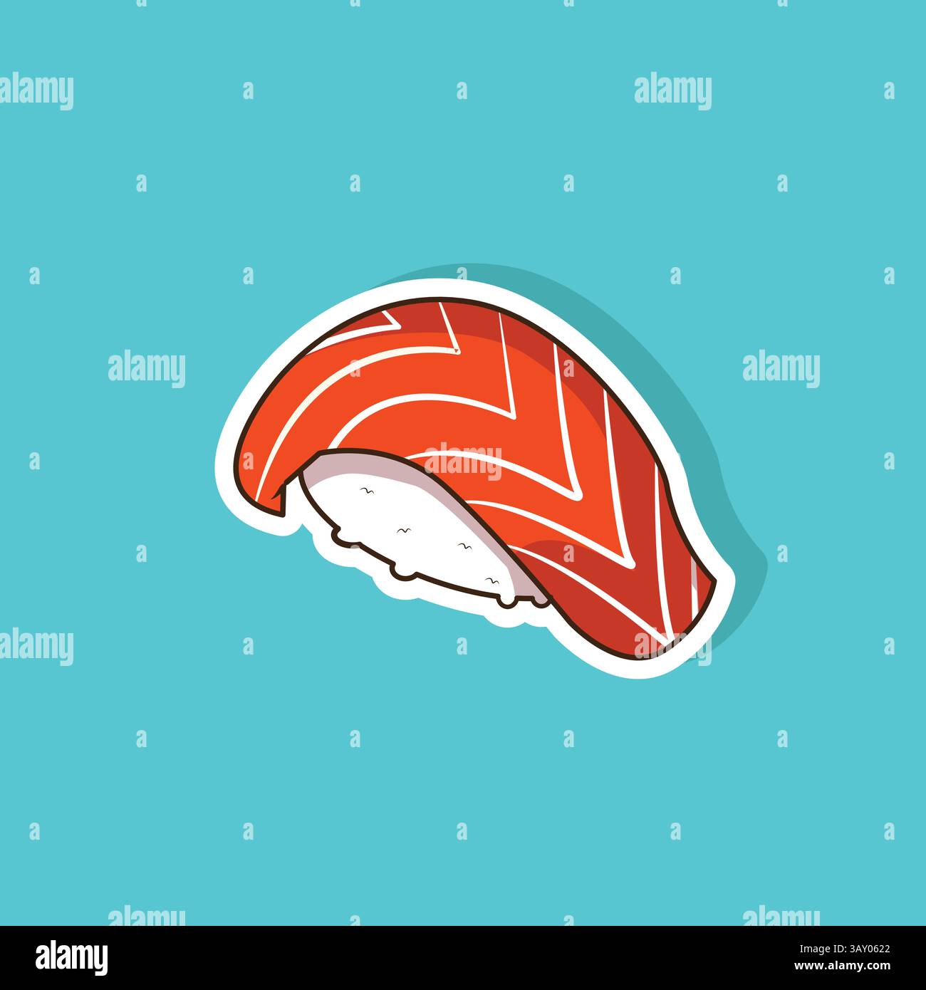 Vector illustration salmon sushi sticker Stock Vector Image & Art - Alamy