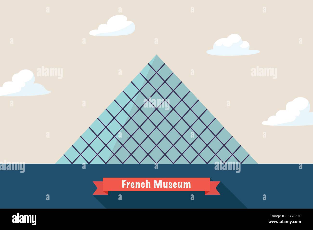 French museum pyramid icon. Vector illustration Stock Vector Image ...