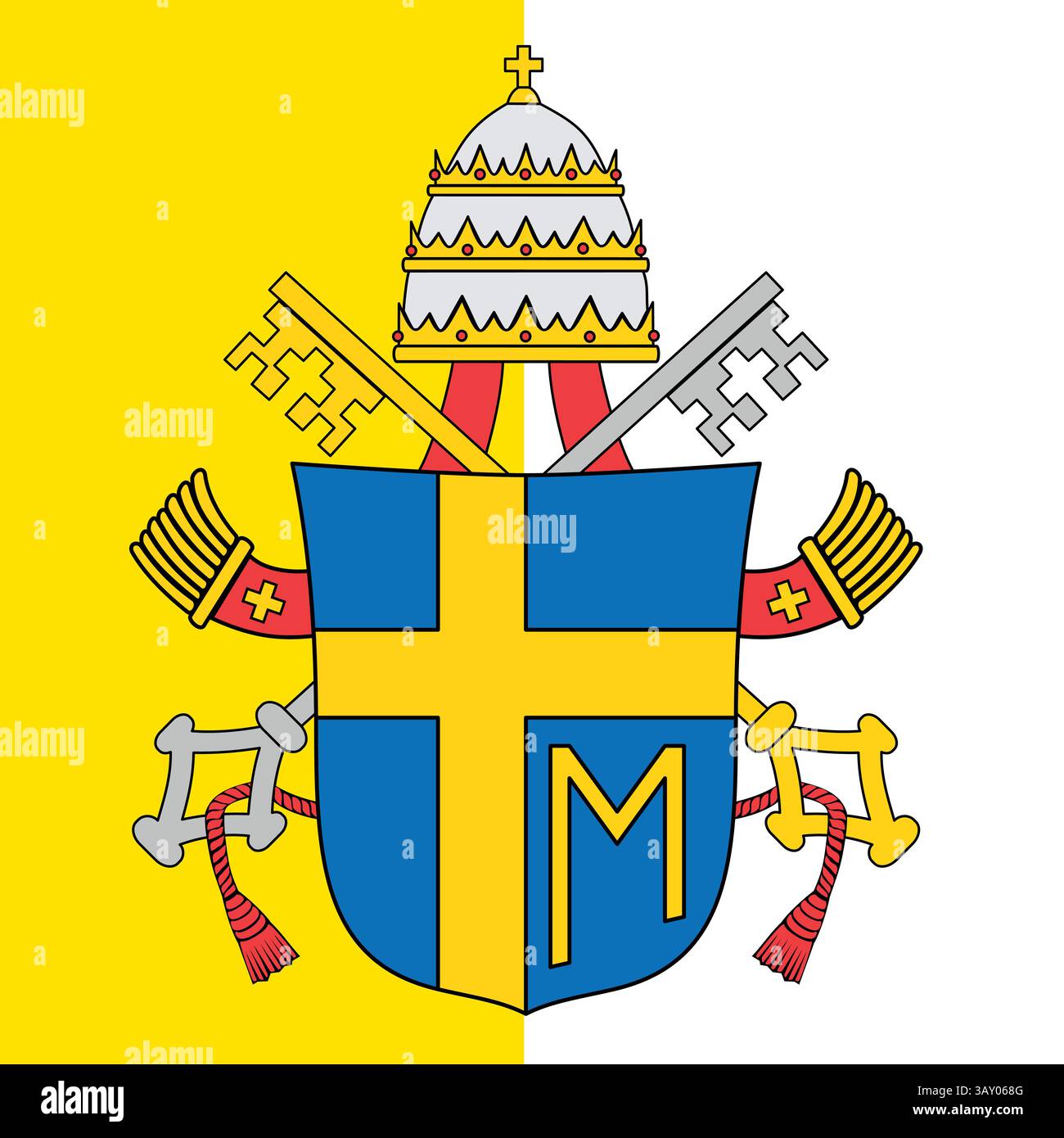 Coat of arms of Pope John Paul II, Bishop of Rome, 1978-2005, on the ...