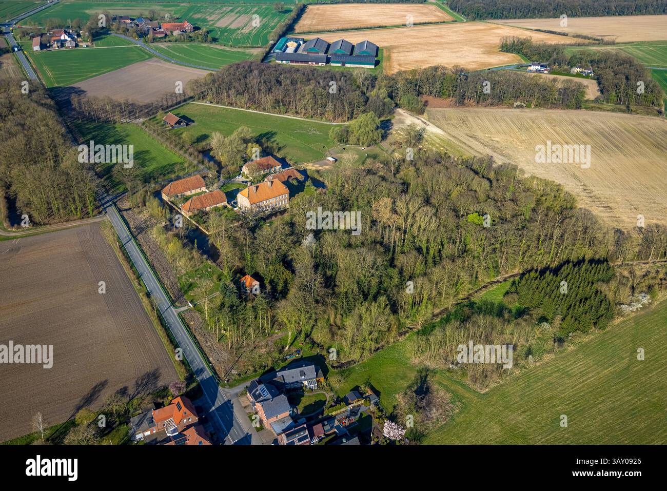 Luftbild, Haus Venne, Schlossanlage und Wasserschloss, Sehenswürdigkeit ...