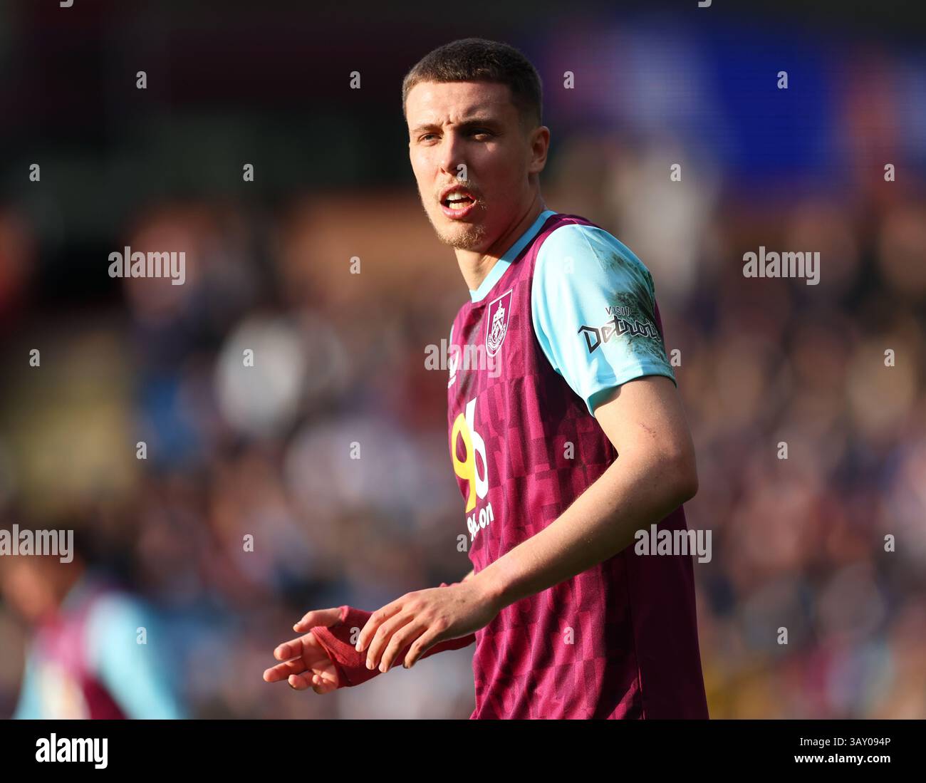Burnley, UK. 21st Apr, 2025. Maxime Esteve of Burnley during the ...
