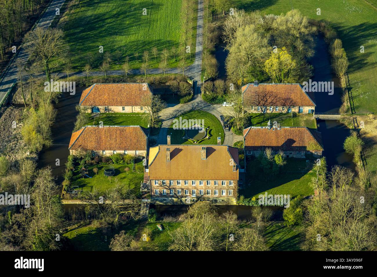 Luftbild, Haus Venne, Schlossanlage und Wasserschloss, Sehenswürdigkeit ...