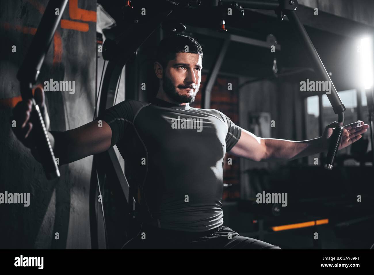 Cable crossover workout hi-res stock photography and images - Alamy