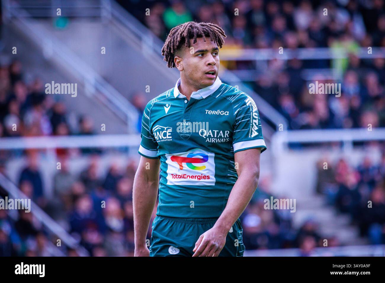 Pau, France. 19th Apr, 2025. Théo Attissogbe of Section Paloise during ...