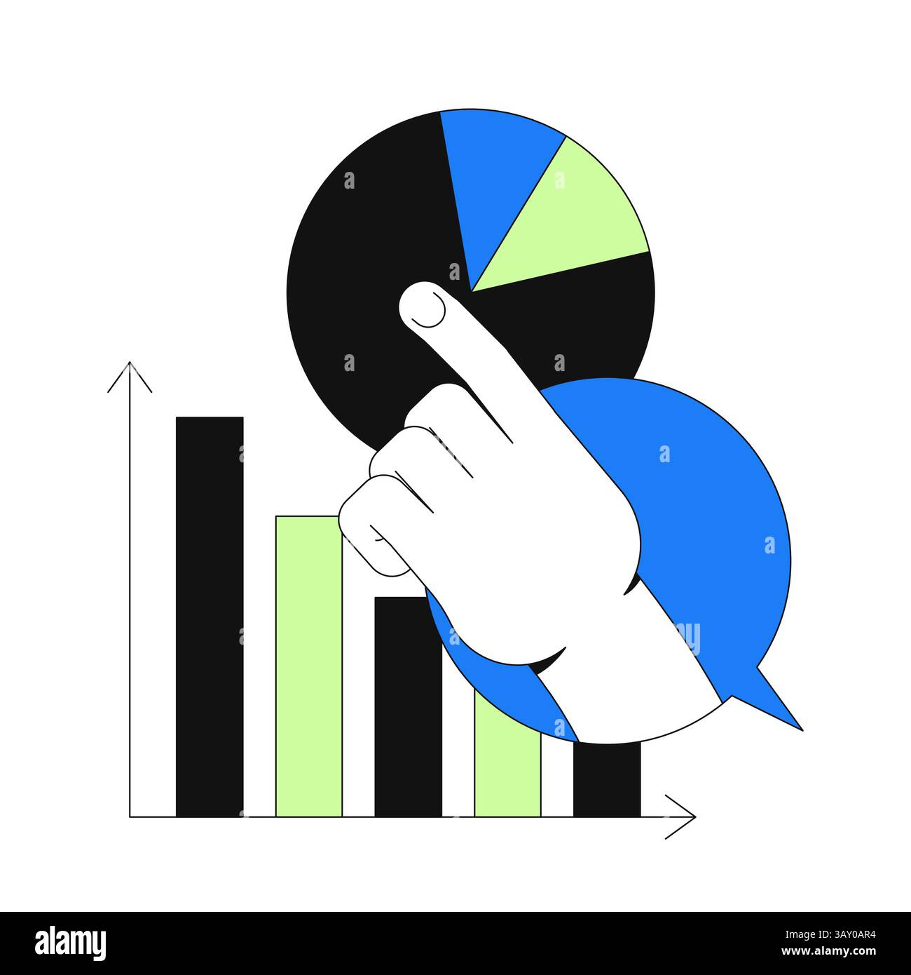 Interactive data analytics 2D onboarding ui illustration Stock Vector ...