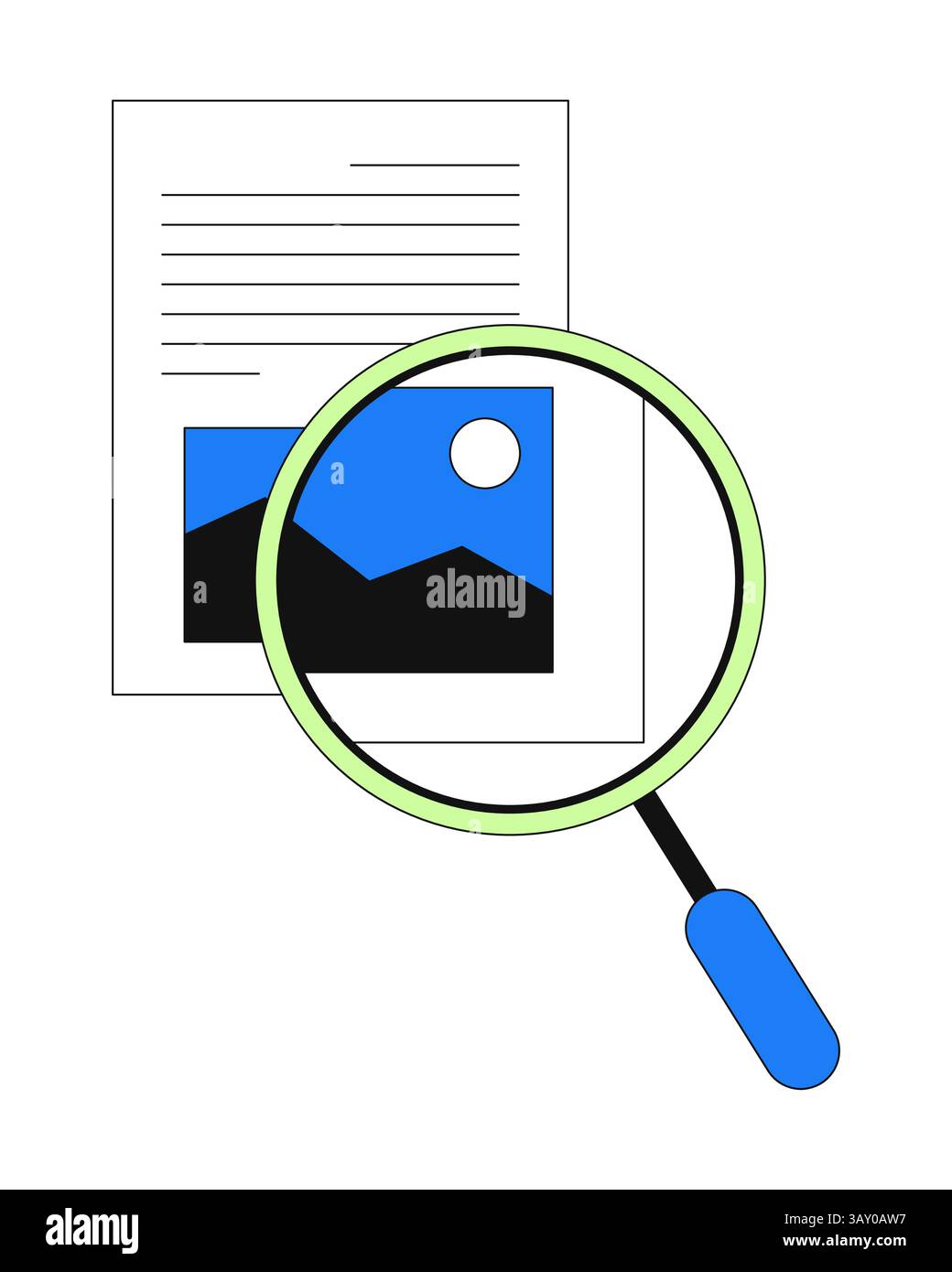 Taking closer look 2D onboarding ui illustration Stock Vector Image & Art - Alamy