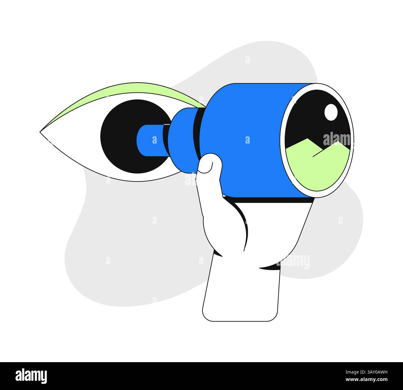 Vision through telescope 2D onboarding ui illustration Stock Vector Image & Art - Alamy