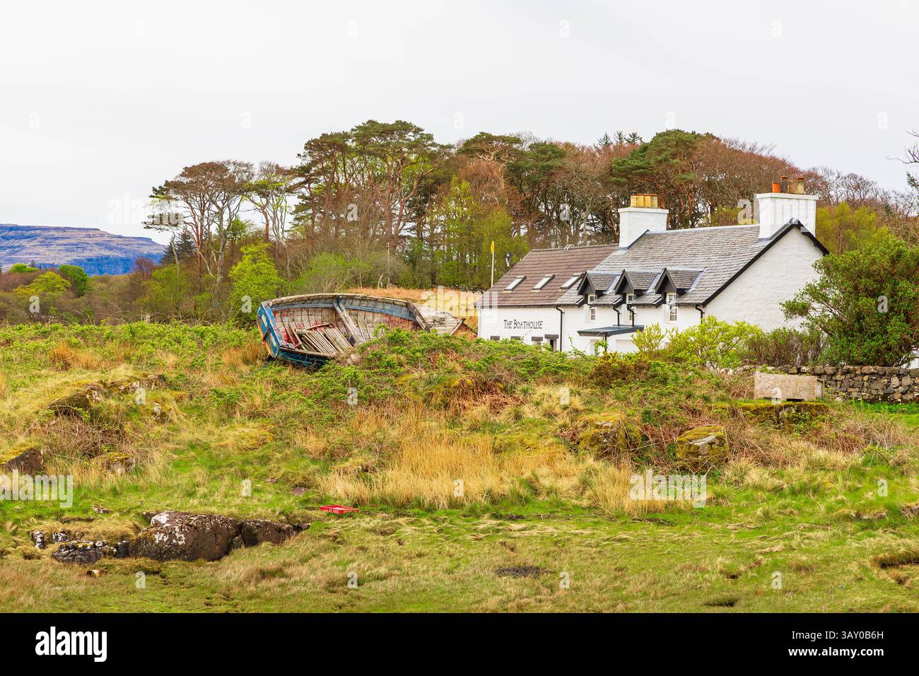 Ulva, Mull, Scotland. April 18 2025. Isle of Ulva Boathouse cafe in ...