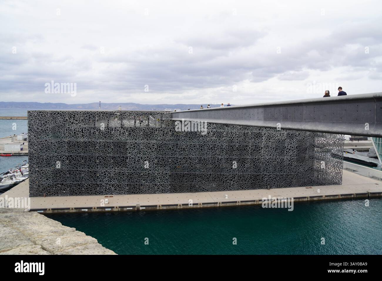 Facade of the MUCEM, Museum in Marseille, Pedestrian Bridge, Marseille ...
