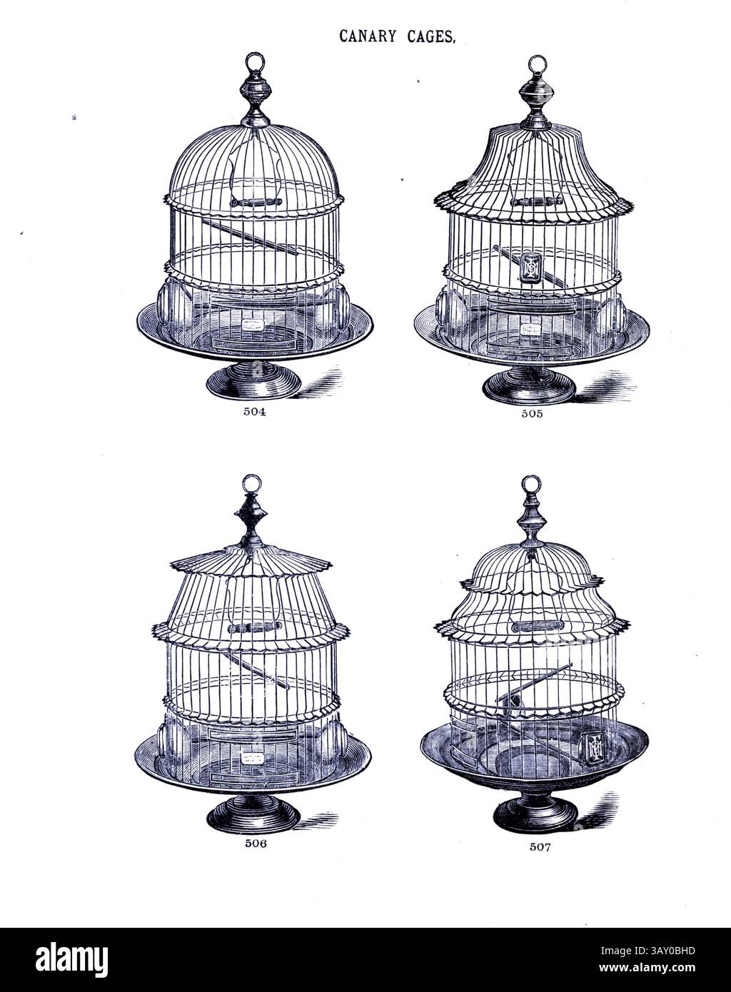 Canary Cages from a catalogue of Cages and stands that appeared in the ...