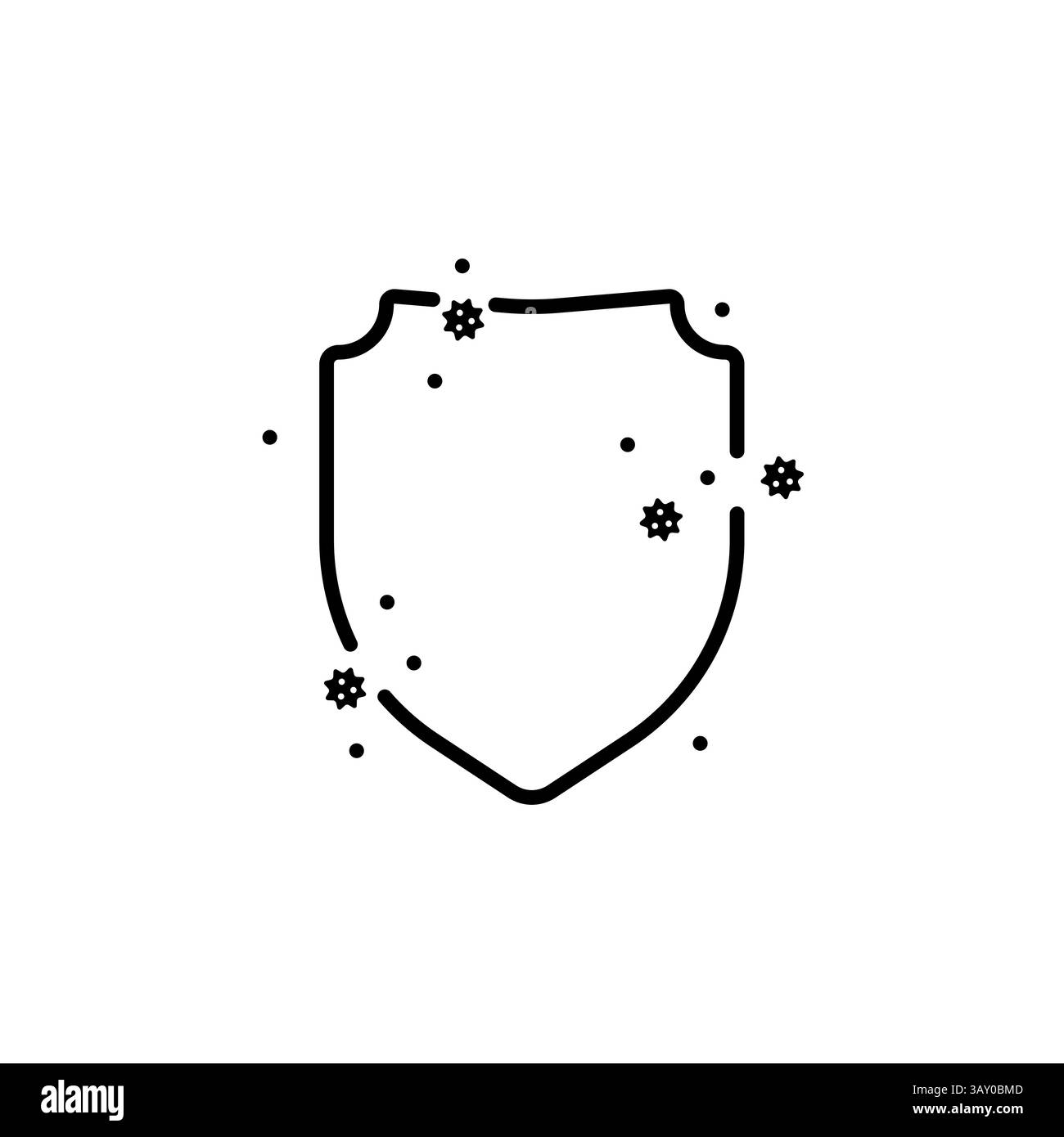 thin line shield like bad immunity icon Stock Vector Image & Art - Alamy