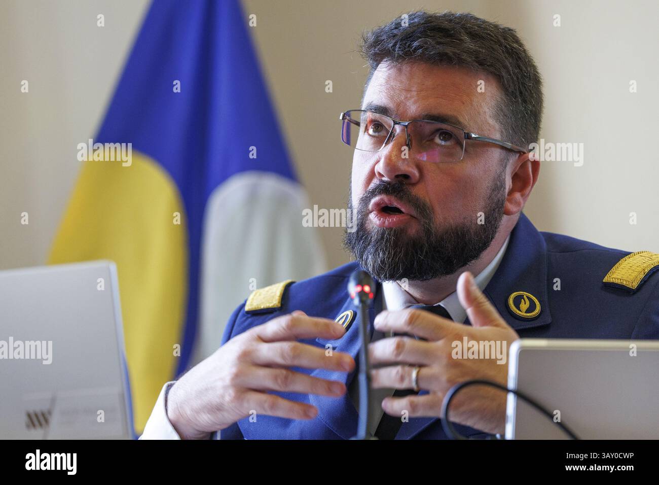Brussels, Belgium. 22nd Apr, 2025. North Brussels police zone chief ...