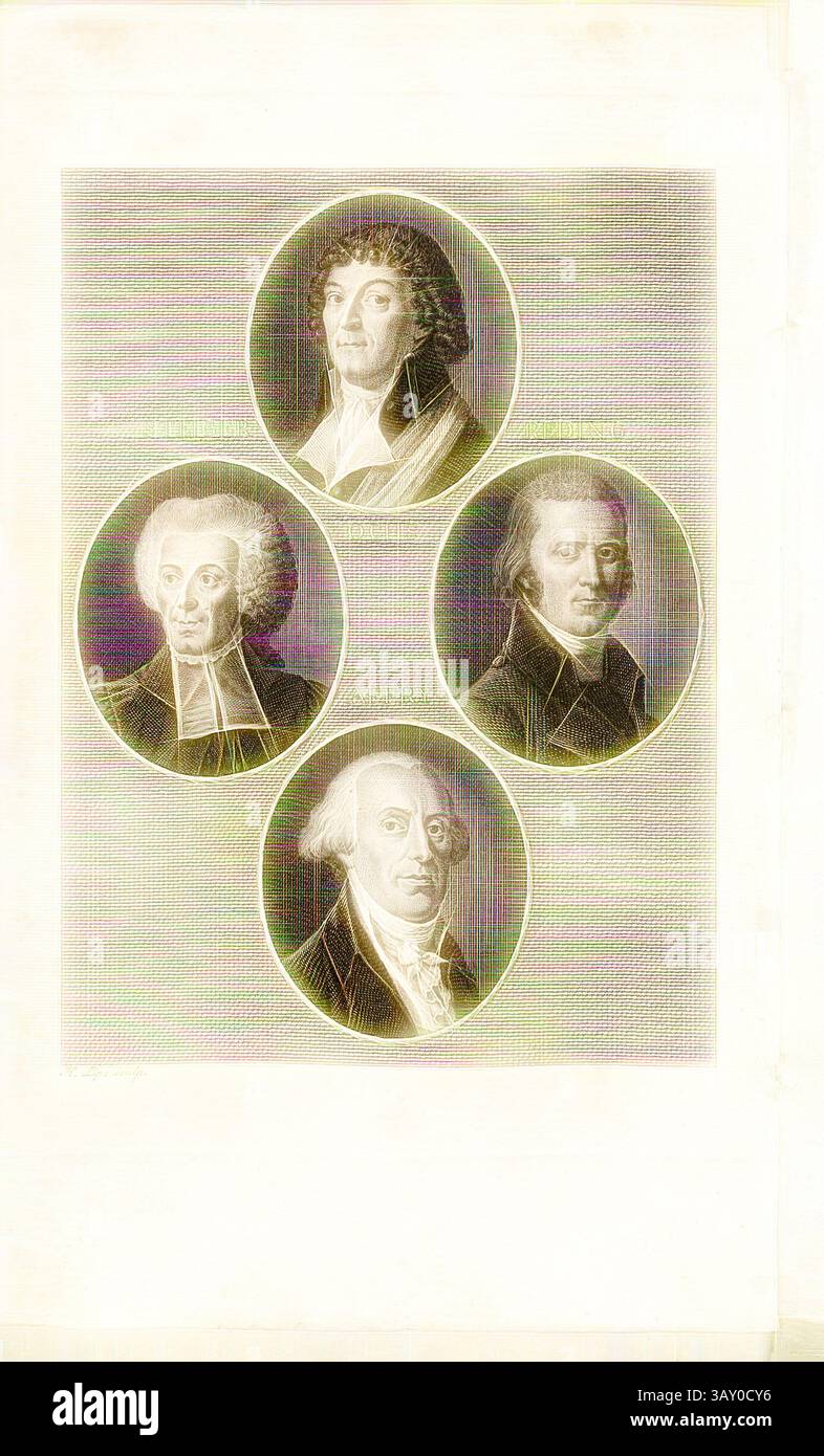 A collection of four portraits arranged in circular frames, each ...