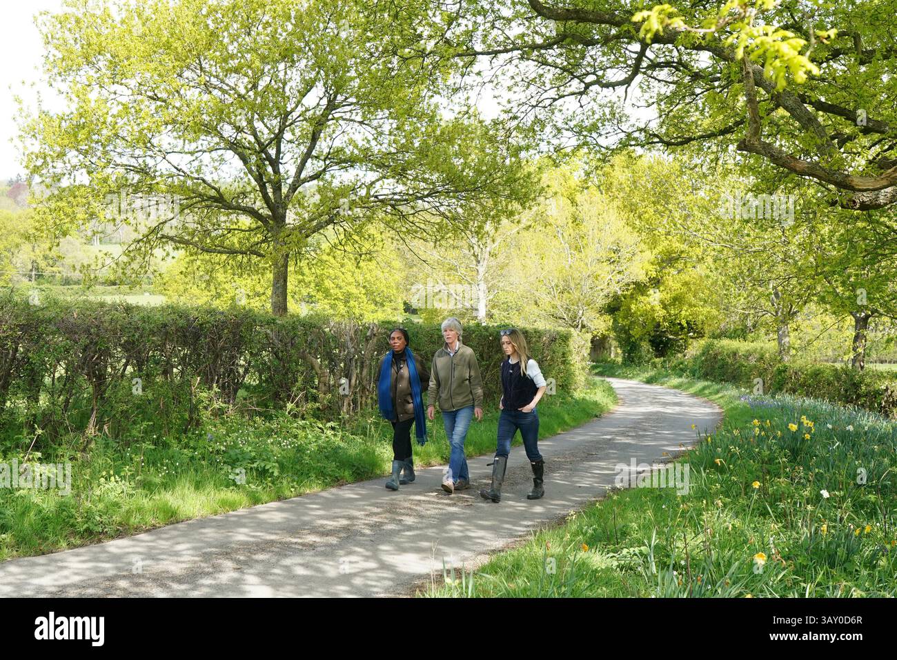 Conservative party leader Kemi Badenoch and Laura Trott speaking with ...