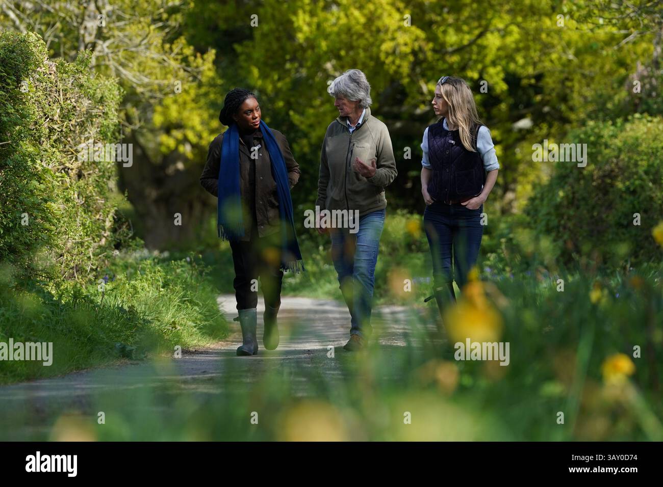 Conservative party leader Kemi Badenoch and Laura Trott speaking with ...