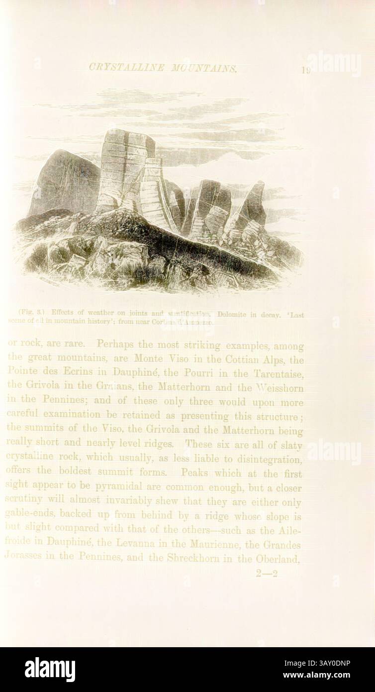 A rugged mountain landscape featuring prominent crystalline rock ...