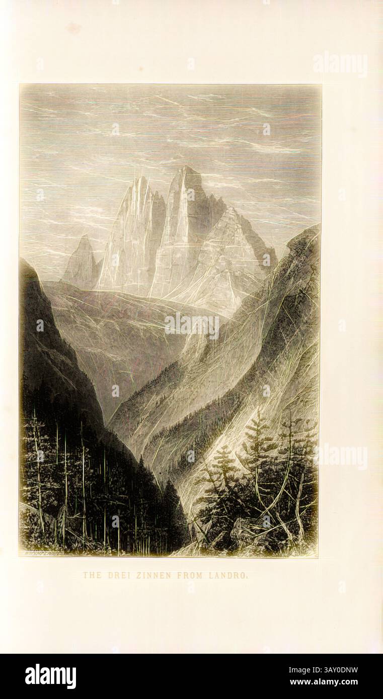 A breathtaking view of the Drei Zinnen, towering majestically above a ...