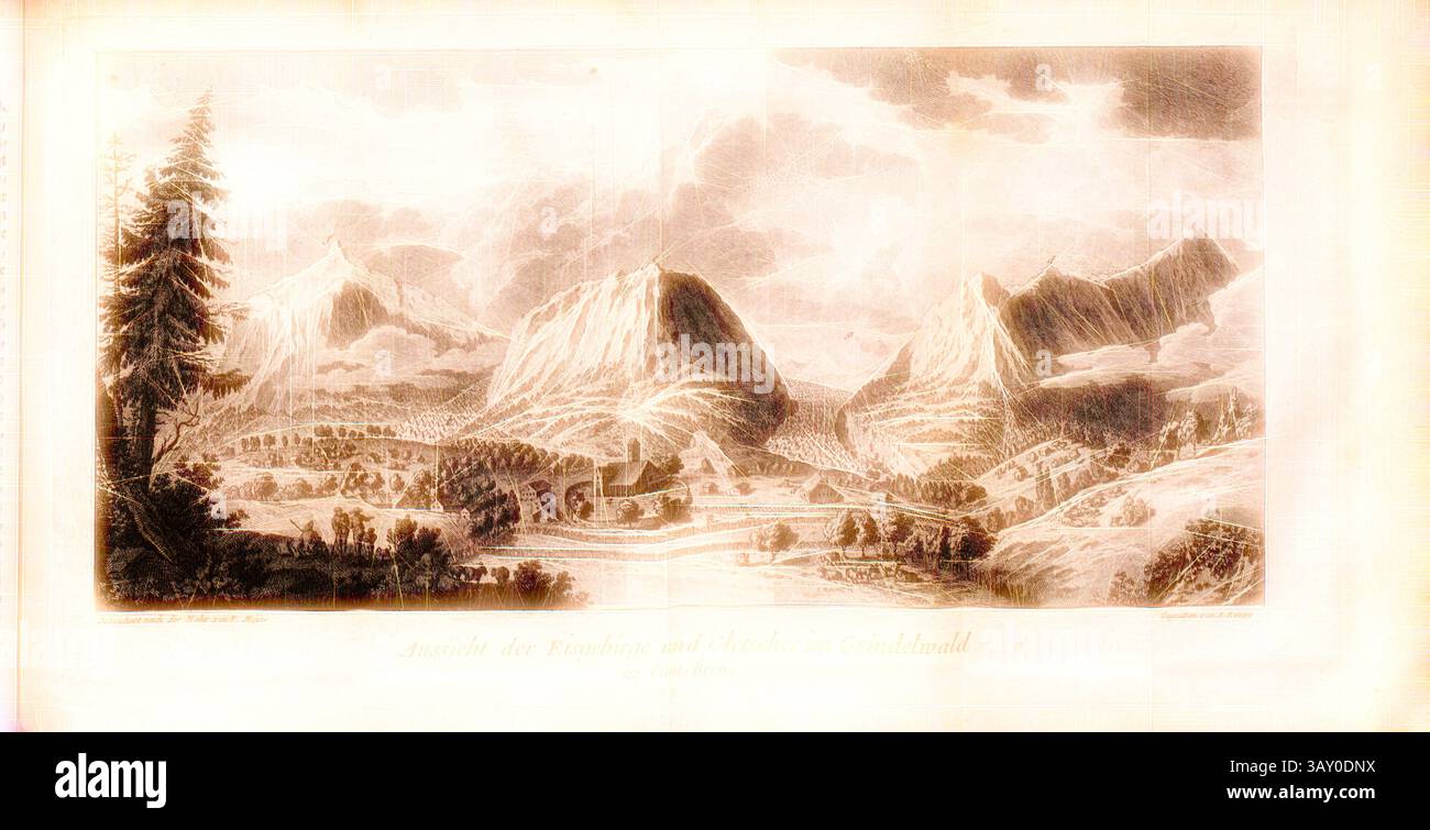 A breathtaking mountain landscape featuring towering peaks, lush valleys, and a serene sky. The ...