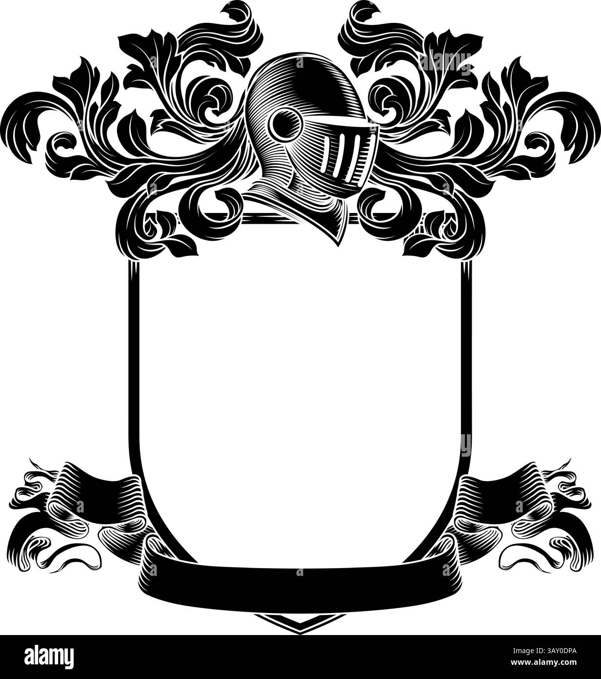 Coat of Arms Crest Knight Medieval Shield Heraldic Stock Vector Image ...