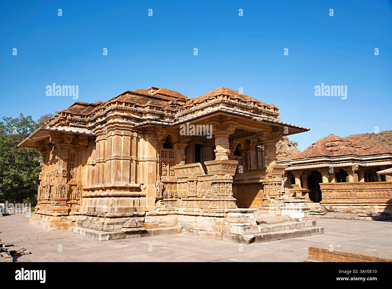 Beautifully carved temple in The Sahasra Bahu temple complex or Sasbahu ...