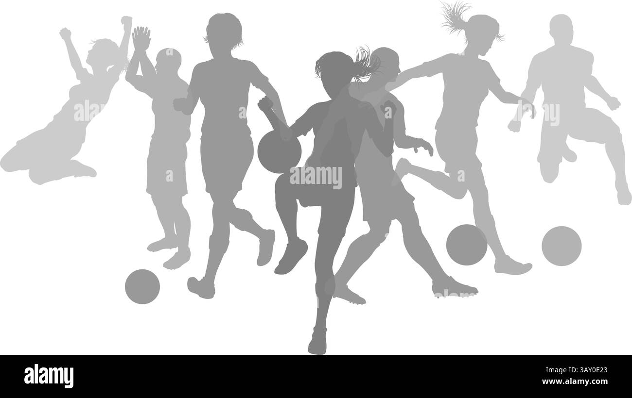 Soccer Football Players Silhouettes Stock Vector Image & Art - Alamy