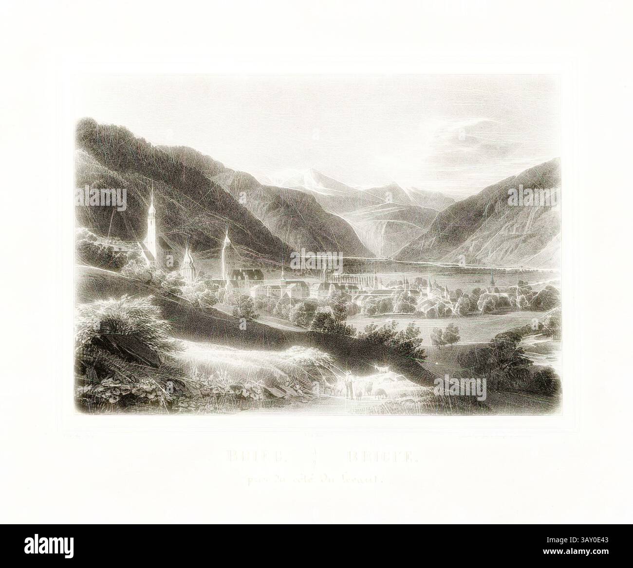 A serene landscape showcasing a valley nestled between towering ...