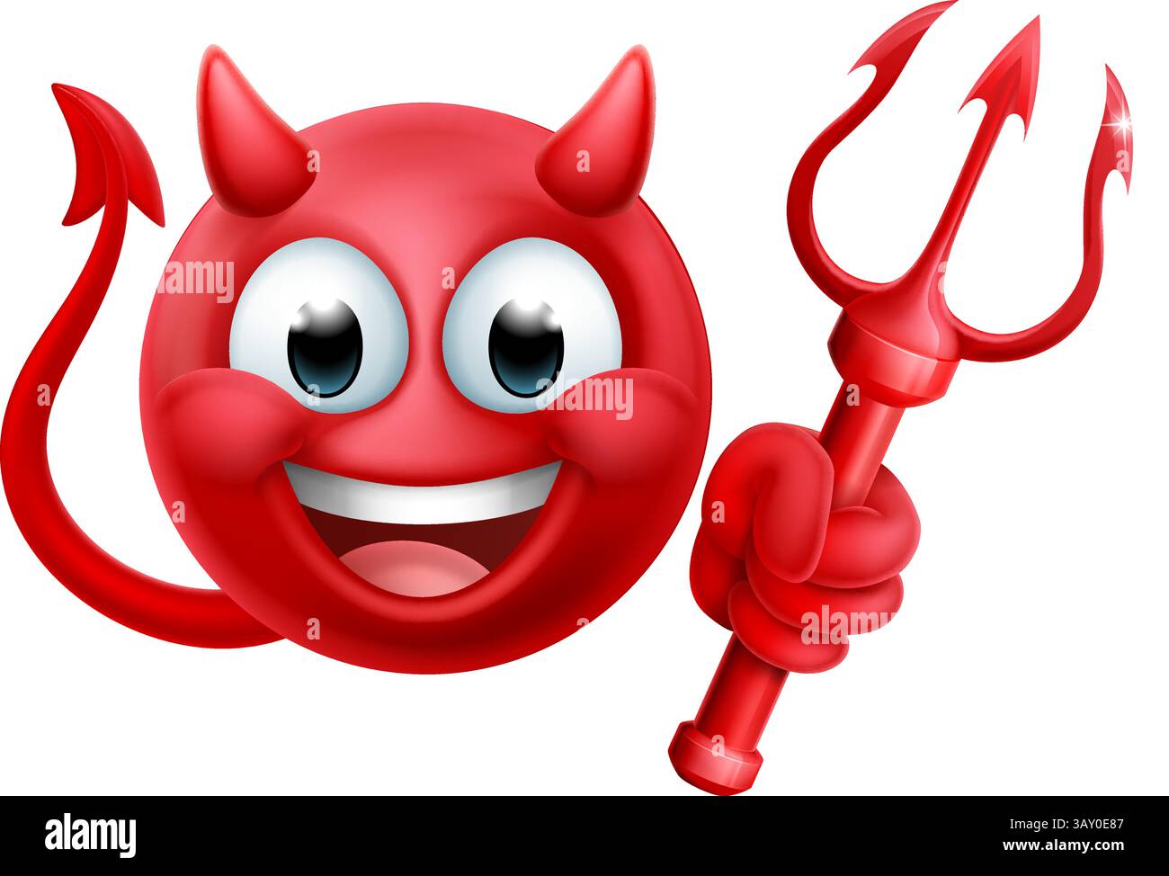 Devil Emoji Emoticon Man Face Cartoon Icon Mascot Stock Vector Image ...