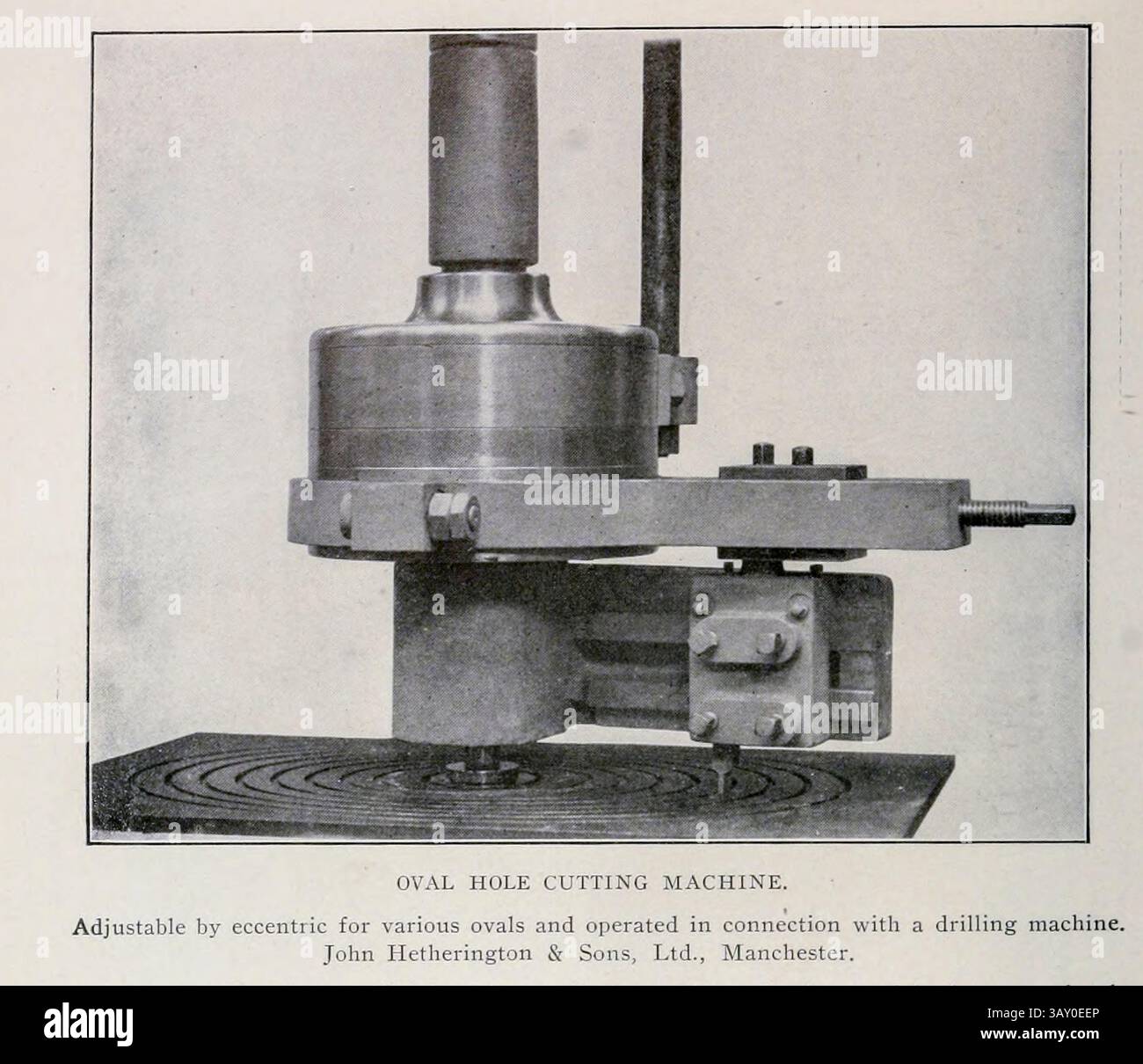 OVAL HOLE CUTTING MACHINE. Adjustable by eccentric for various ovals ...
