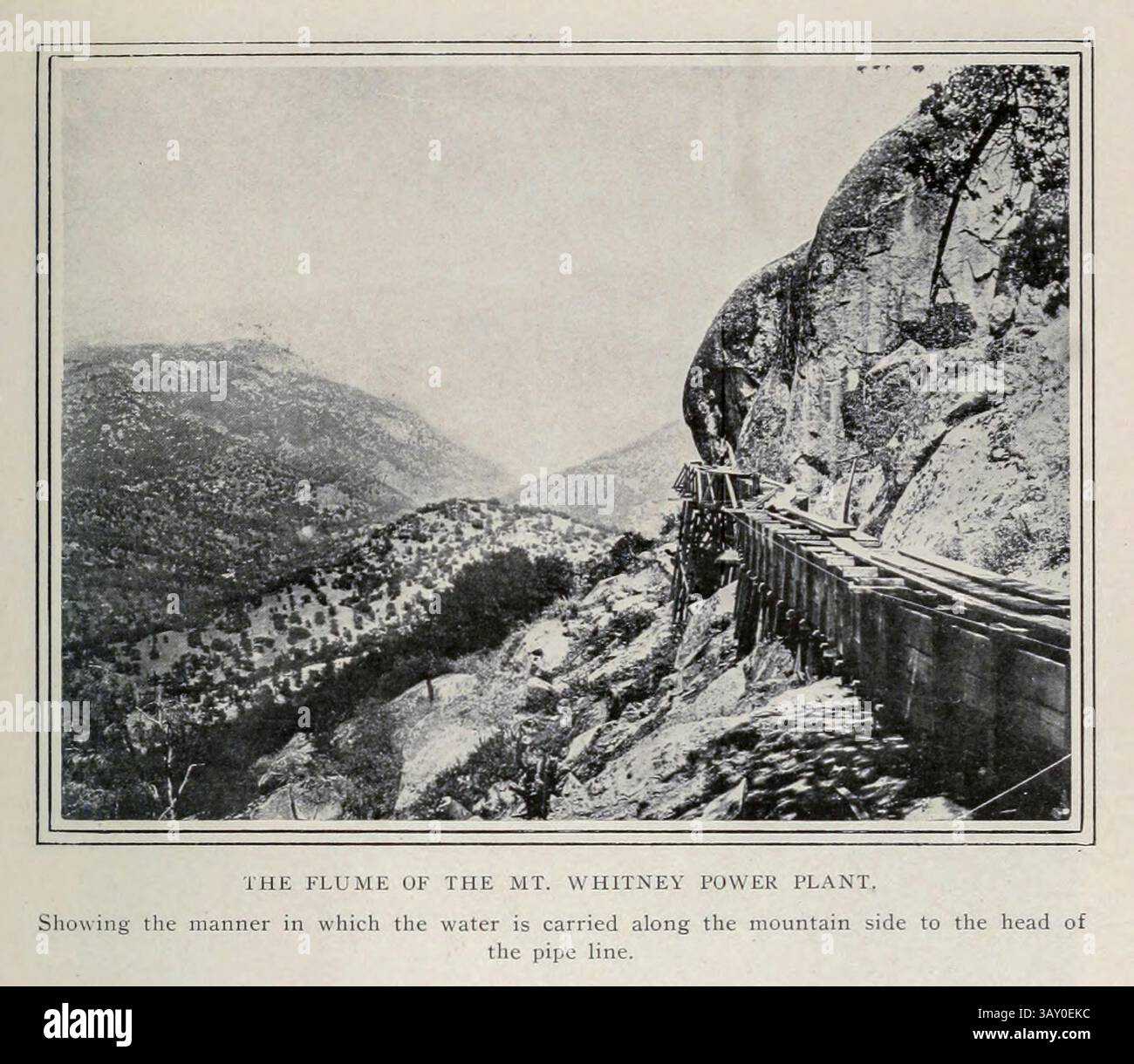 THE FLUME OF THE MT. WHITNEY POWER PLANT. Showing the manner in which ...
