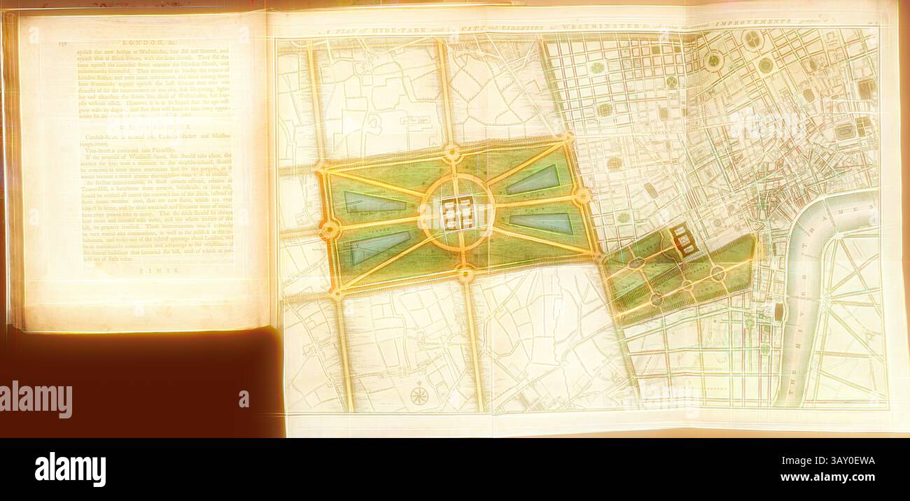 A detailed map showcases an intricate layout of parks and pathways ...