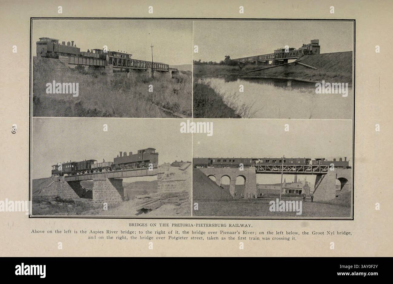 Bridges on the PRETORIA-PIETERSBURG RAILWAY; [top left] Aapies River ...