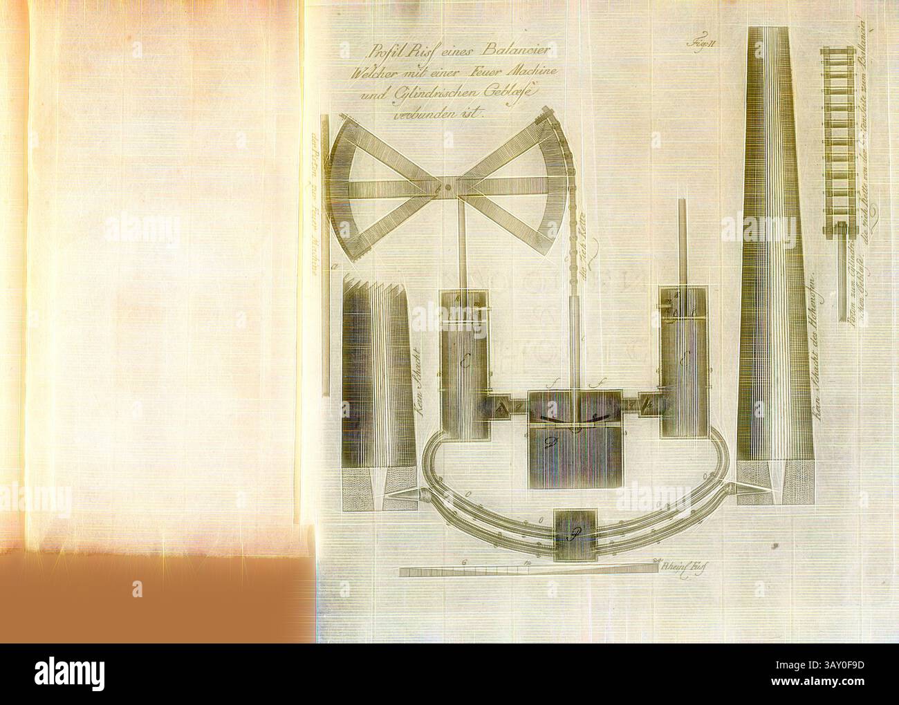 A detailed technical drawing illustrating various mechanical elements ...