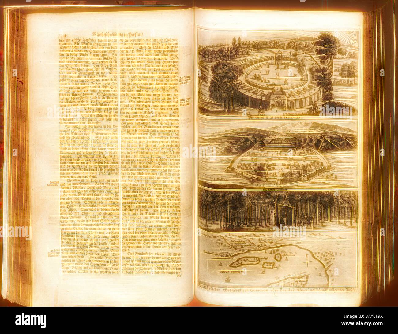 An open book displaying an array of intricate illustrations, including ...