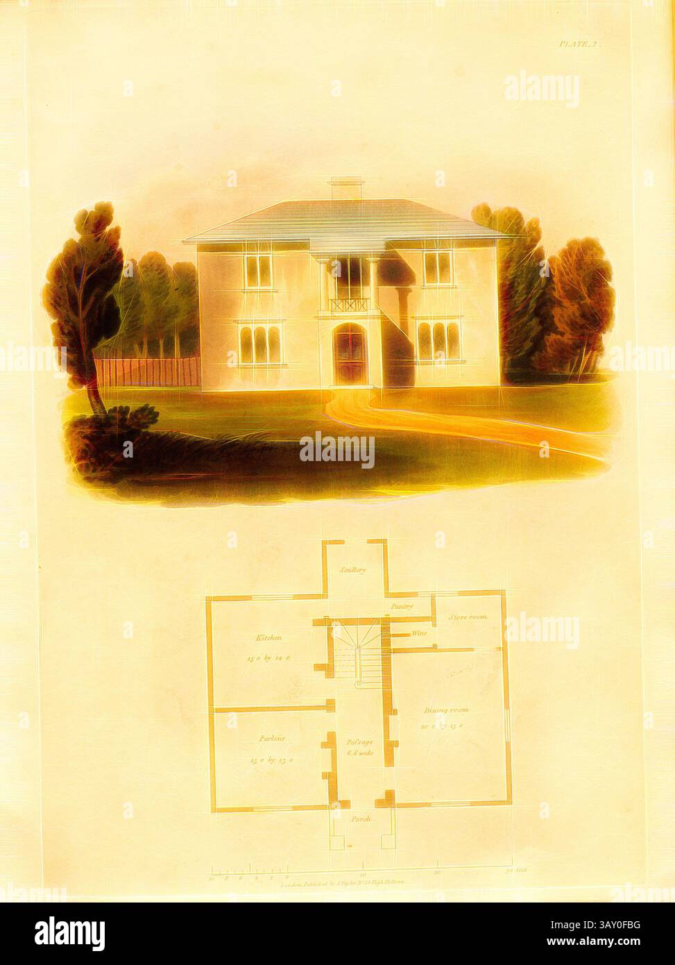 Detailed architectural floor plan featuring hi-res stock photography ...