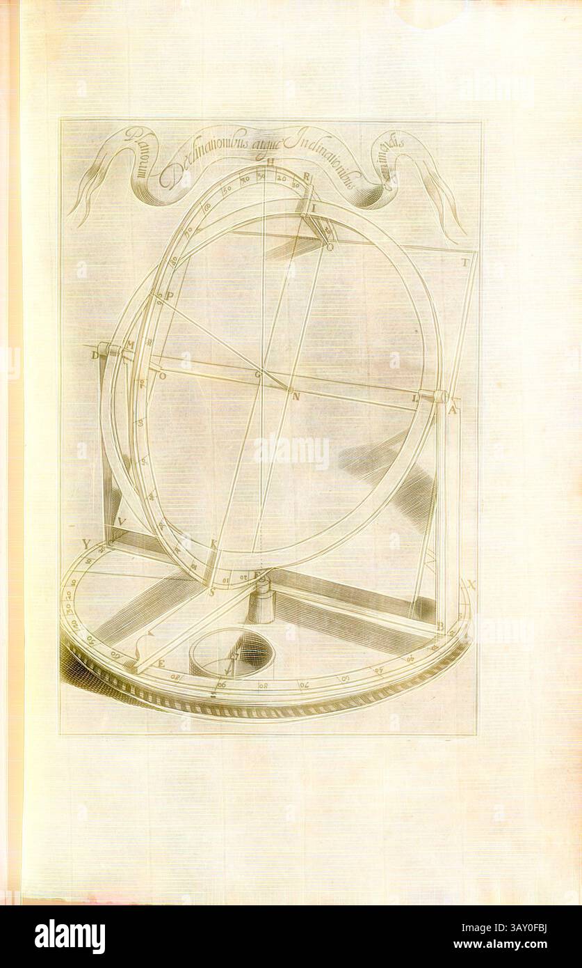 An intricate diagram of an astrolabe, showcasing its circular frame and ...