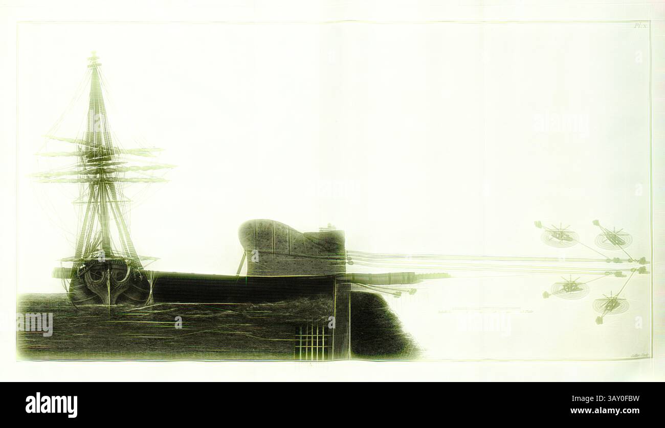 A detailed illustration of a historic sailing ship alongside a ...