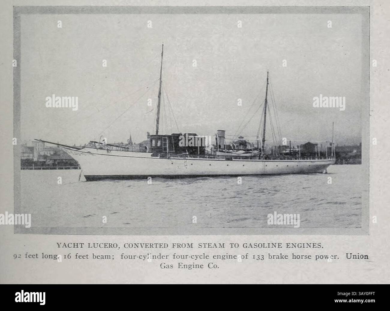 YACHT LUCERU, CONVERTED FROM STEAM TO GASOLINE ENGINES, 92 feet long ...