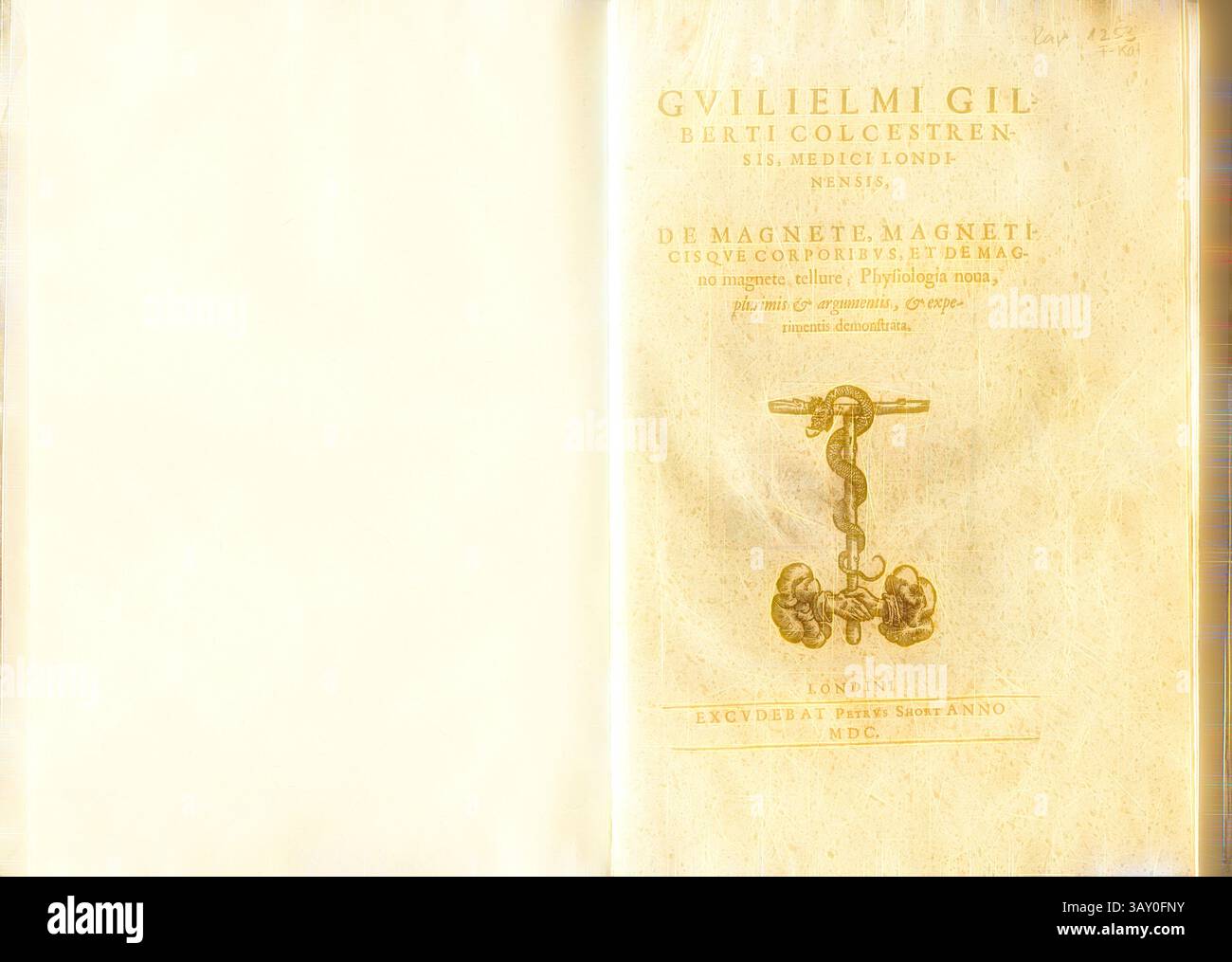 The title page of an early scientific text on magnetism, featuring ...